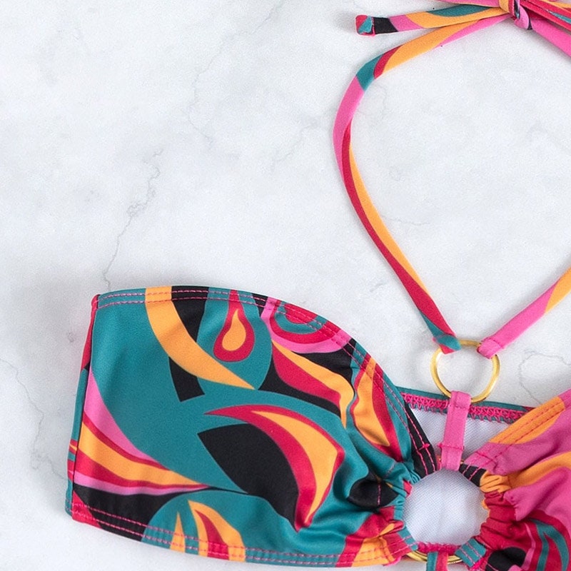 Colorful Bikinis One Piece Bikinis Tie Bikinis Sexy Bikinis Women's ...
