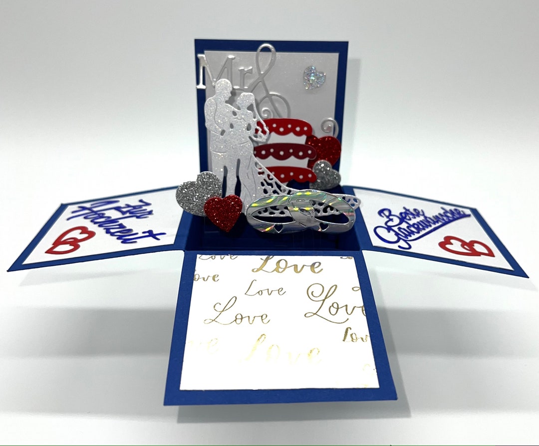 Wedding Card 3D Pop up Box Card Handmade - Etsy