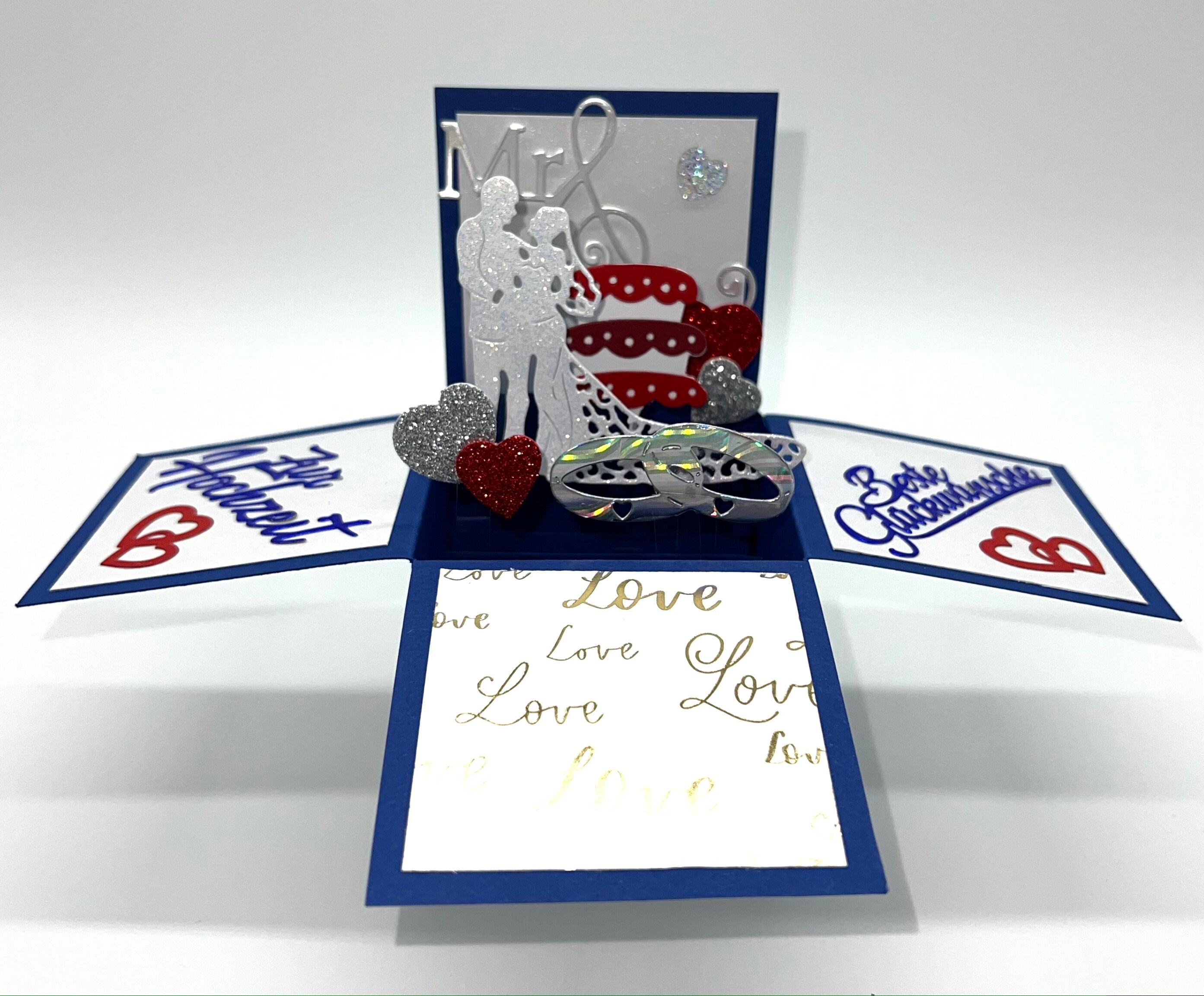 Wedding Card 3D Pop up Box Card Handmade - Etsy