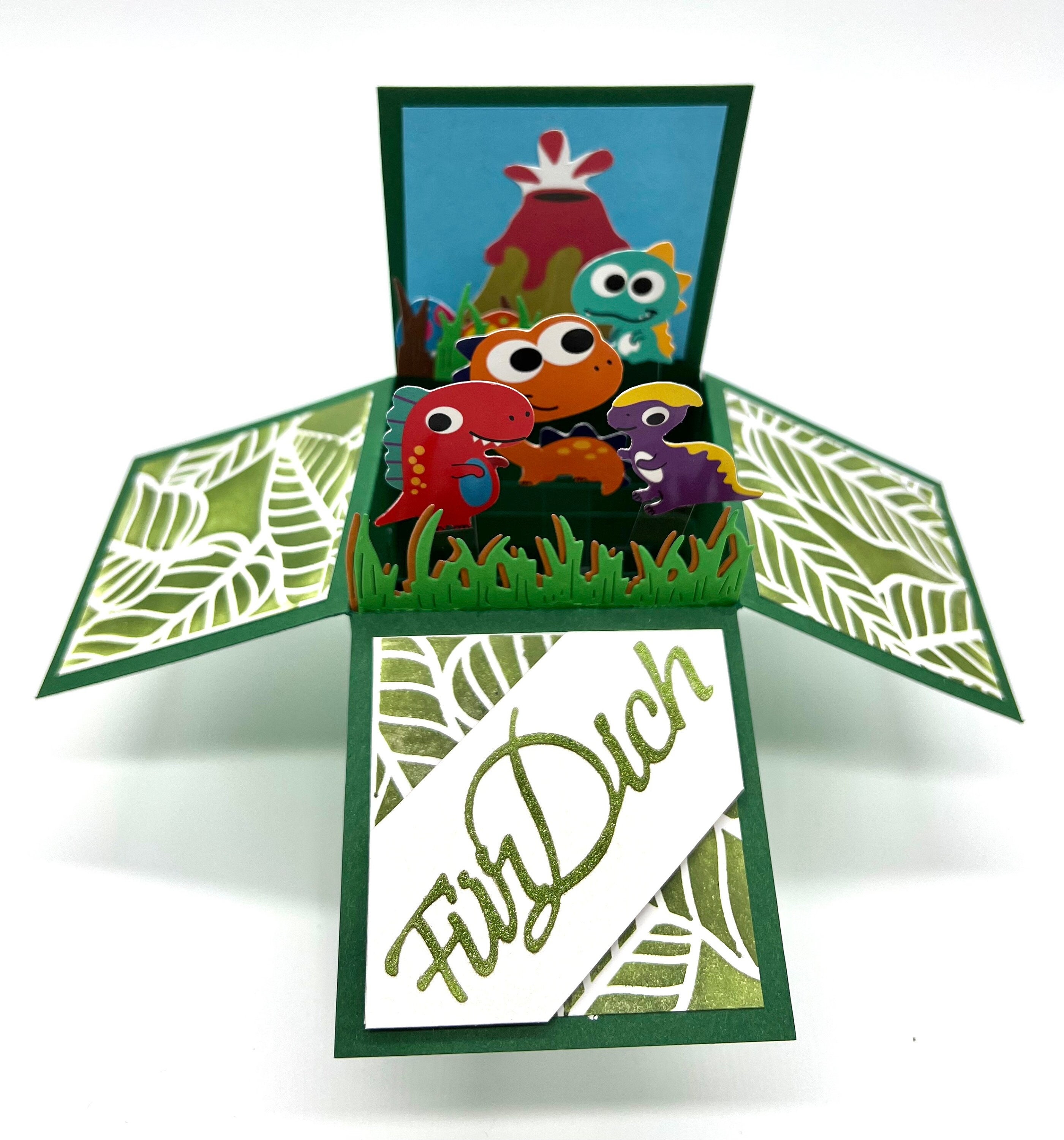 Dinosaur 3D Pop up Boxing Card - Etsy