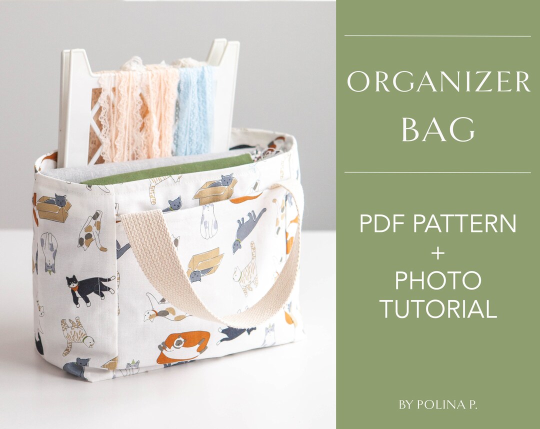 Organizer Bag With 6 Interior and 2 Exterior Pockets / PDF Sewing ...