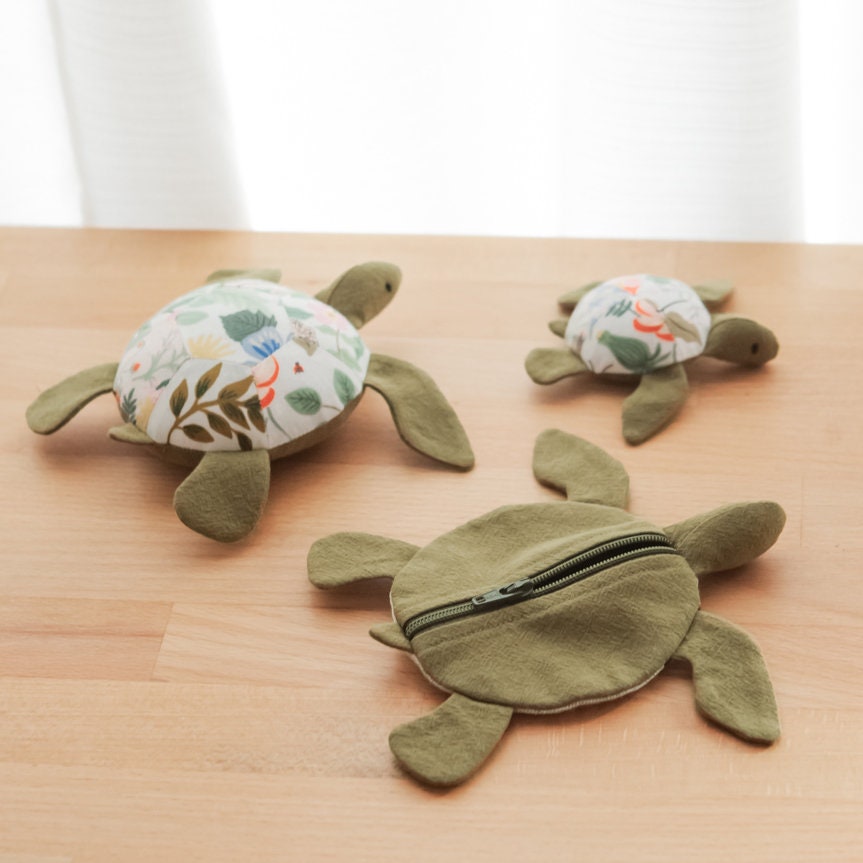 Turtle Toy & Zipper Pouch / PDF Pattern and Sewing Tutorial - Etsy