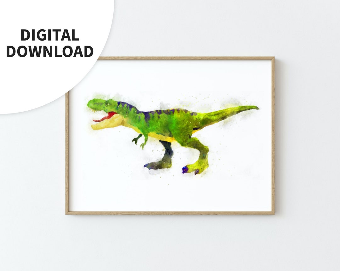 Dinosaur Printable Wall Art, T-rex, Digital Download, Boys Bedroom ...