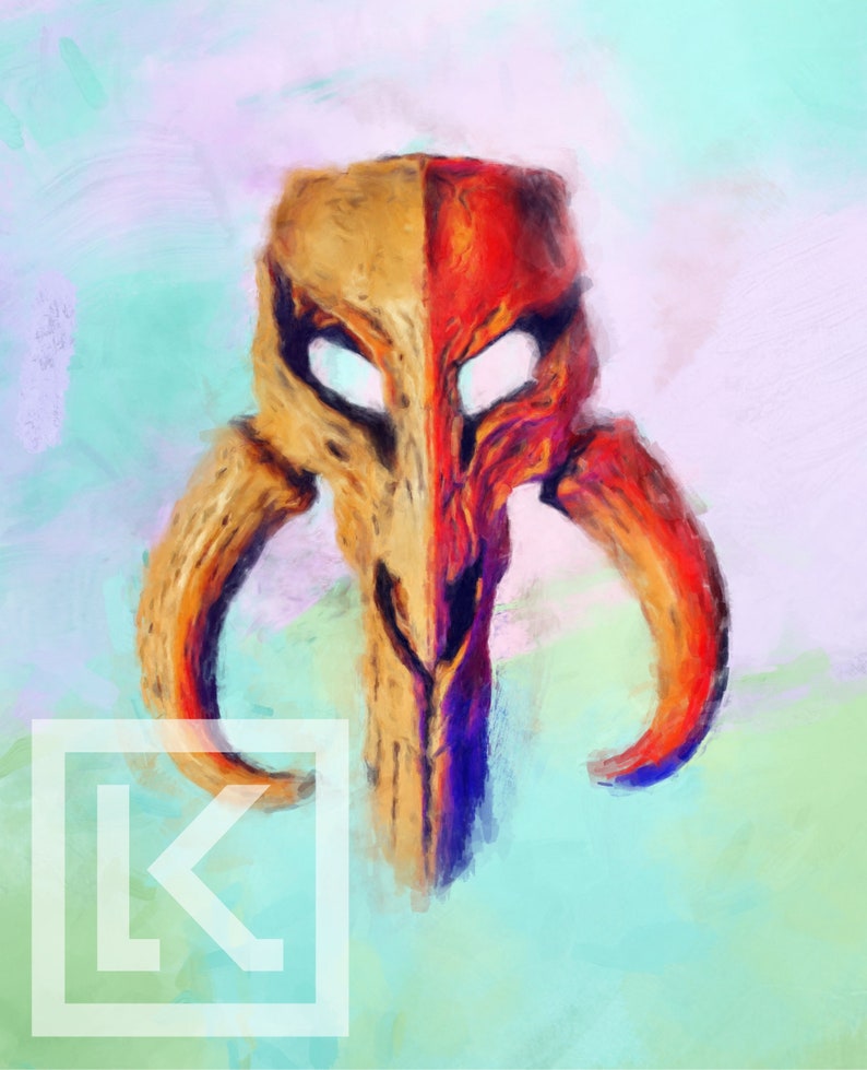 Mandalorian Mythosaur Skull Art Poster Star Wars Digital - Etsy