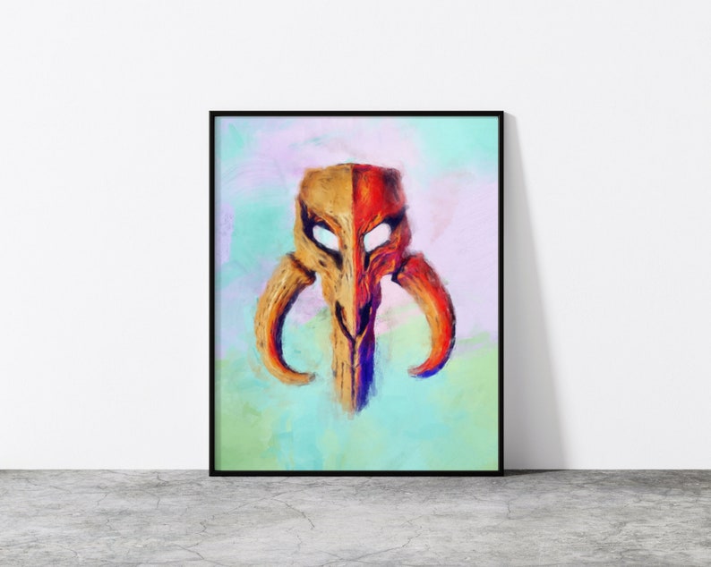 Mandalorian Mythosaur Skull Art Poster Star Wars Digital - Etsy