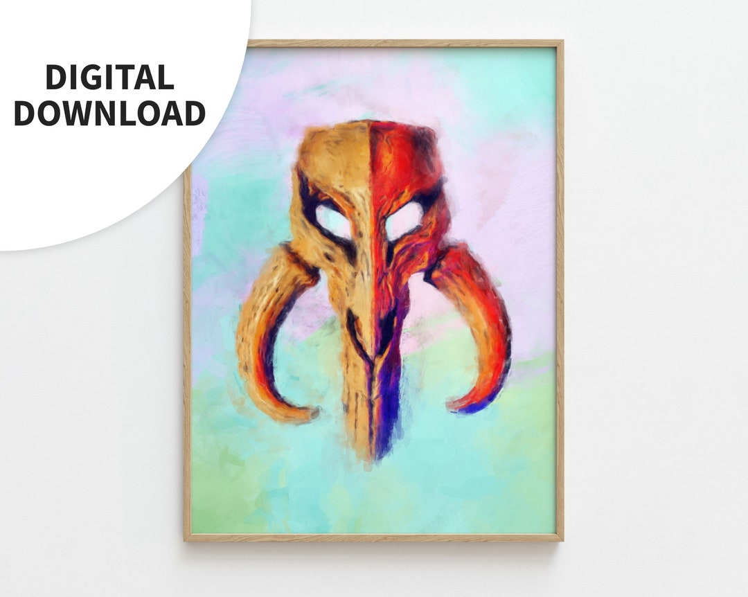 Mandalorian Mythosaur Skull Art Poster, Star Wars Digital Download ...