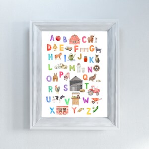 Farm Alphabet Print, Digital Download, Farm Nursery Decor, Animal Print ...