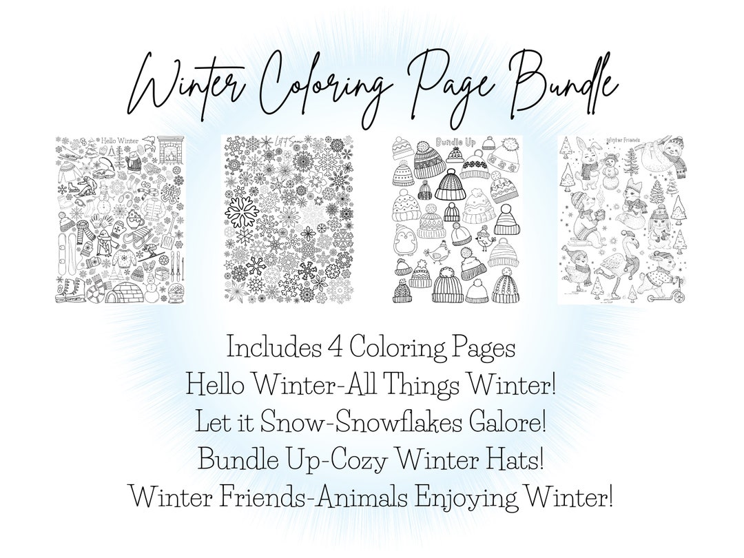Winter Coloring Pages, Winter Coloring Sheets, Winter Printable Set ...