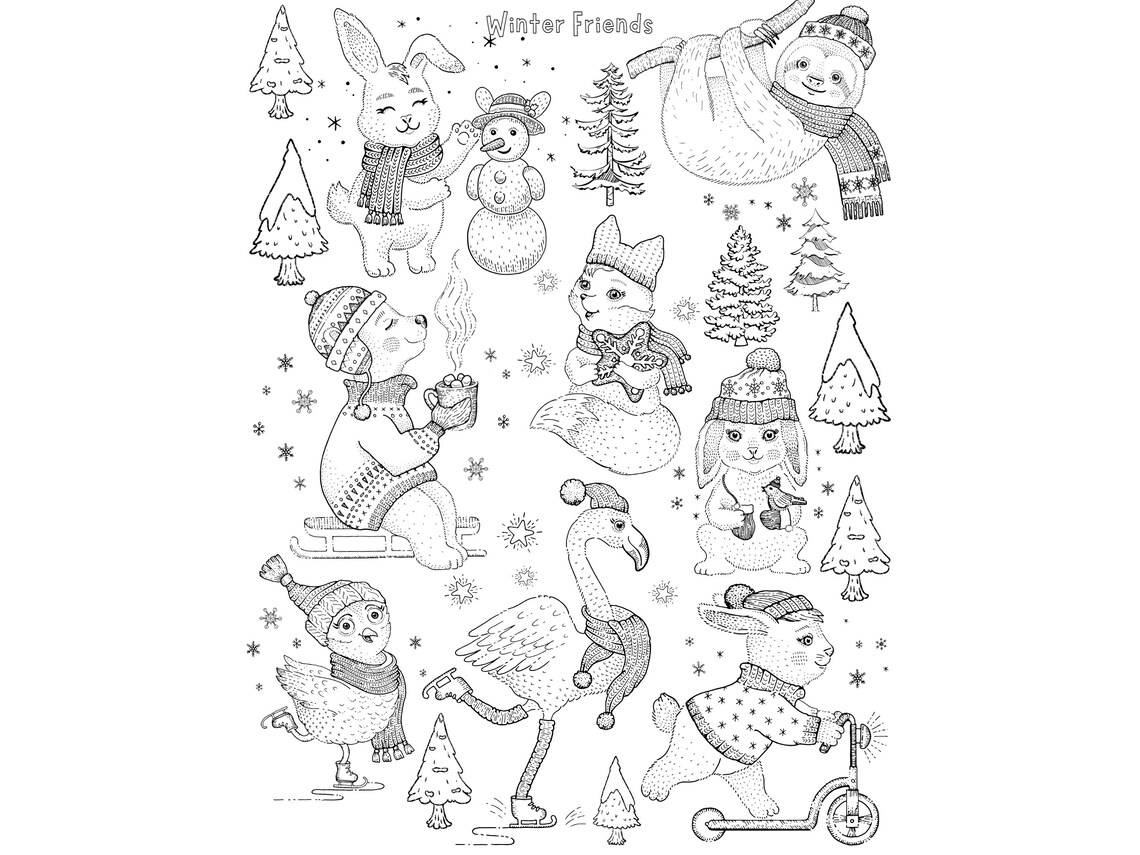Winter Coloring Pages Winter Coloring Sheets Winter Etsy winter-coloring-pages-winter-coloring-sheets-winter-etsy