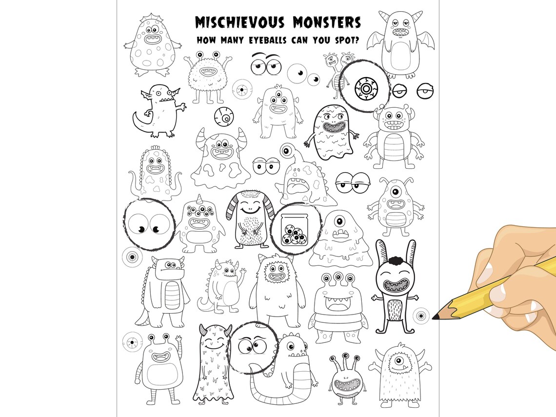 Monster Coloring Page, Monster Printable, Monster Activity Printable ...