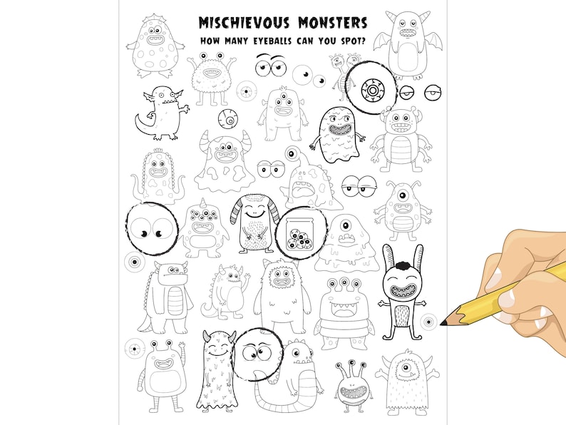 Monster Coloring Page, Monster Printable, Monster Activity Printable ...