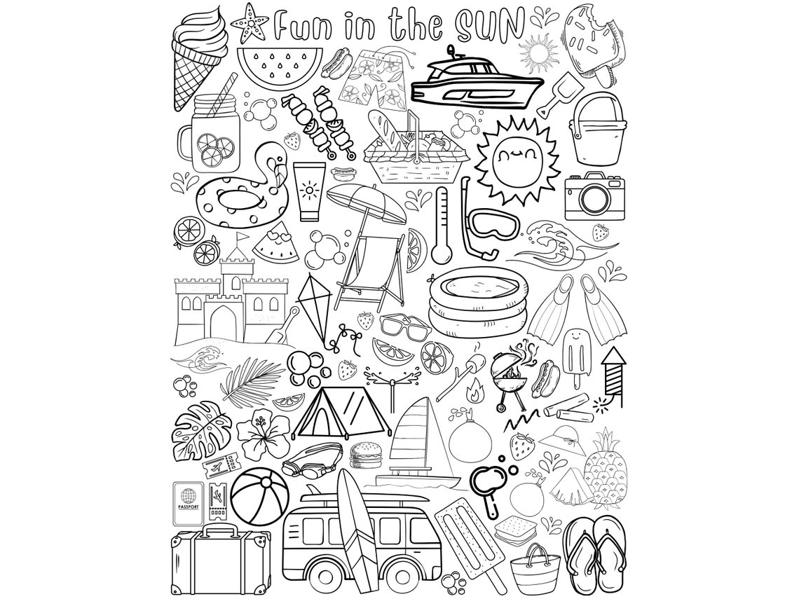 Summer Coloring Pages, PDF Coloring Pages, Summer Printables, Summer ...