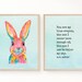 Colorful Rabbit Print, Love Quote Print, Nursery Wall Art, Quote Wall ...