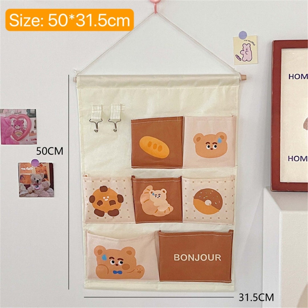 Kawaii Cotton Waterproof Storage Hanging Bag, Bags Wall Organizer ...