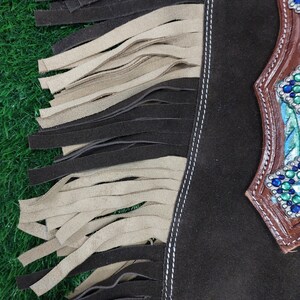 Custom Made Western Fringe Chinks Sand Color Suede Chinks Floral ...
