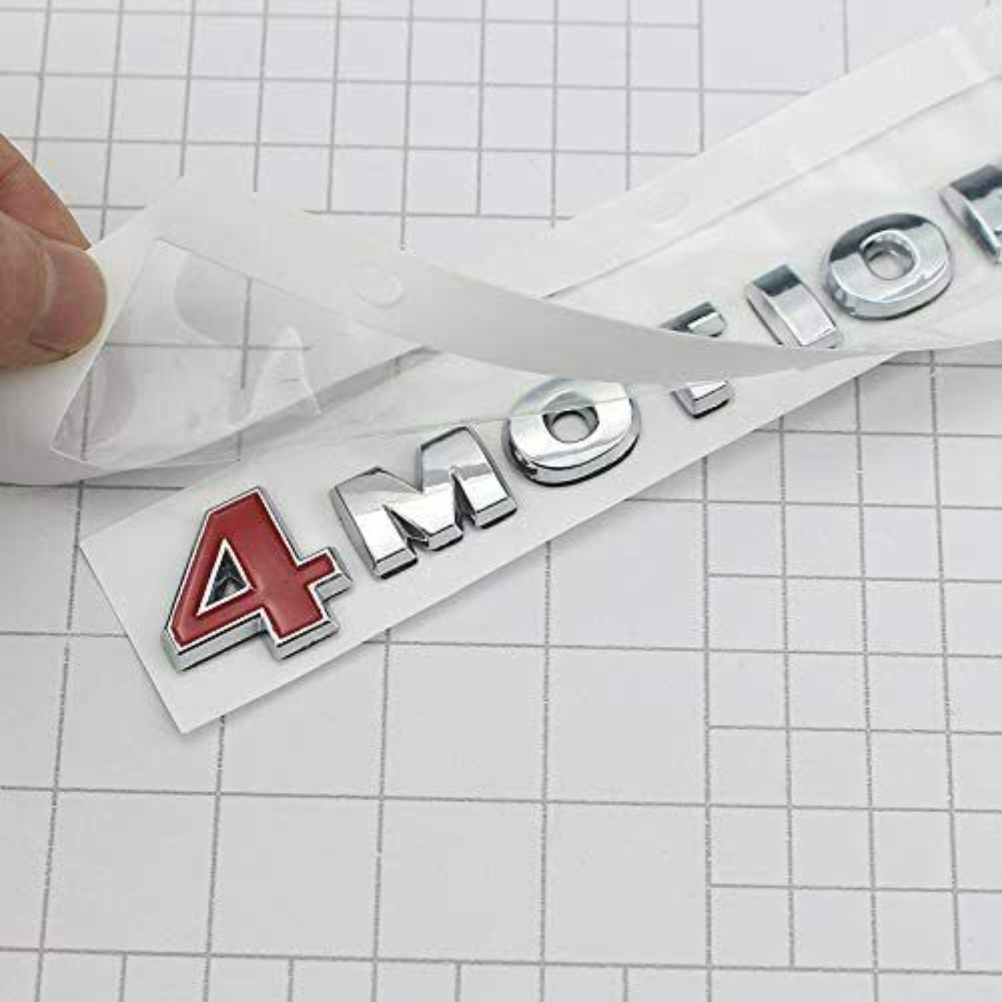 4motion 3D Logo Decal Emblem Stickers 4 Motion Badge Chrome Red Car ...