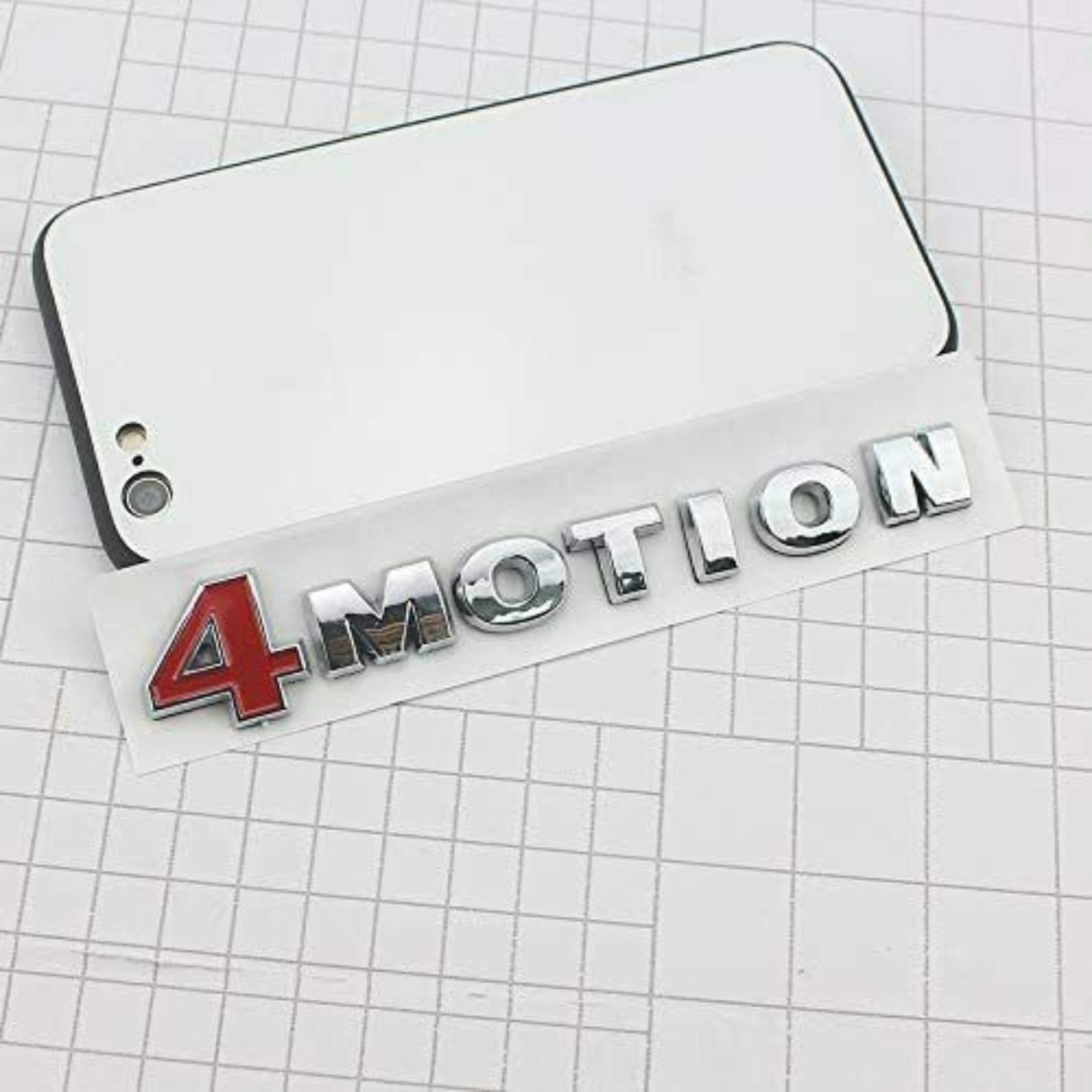 4motion 3D Logo Decal Emblem Stickers 4 Motion Badge Chrome Red Car ...