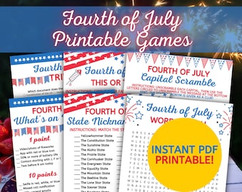 Fourth of July Printable Trivia | Games for Office | Independence Day ...