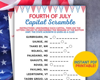 Fourth of July Printable Trivia | Games for Office | Independence Day ...