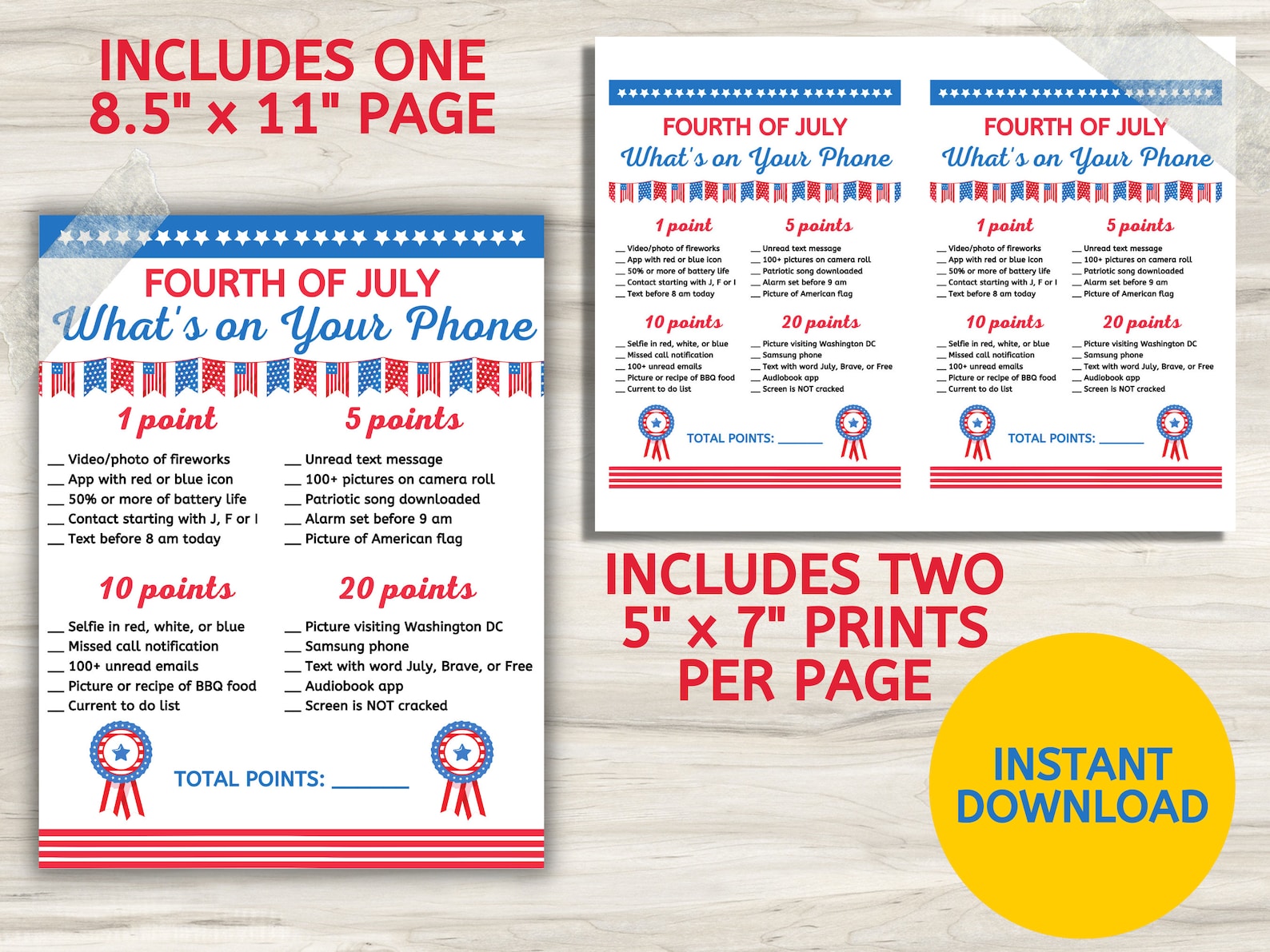 Fourth of July What’s on Your Phone | Printable Game | Office Party ...