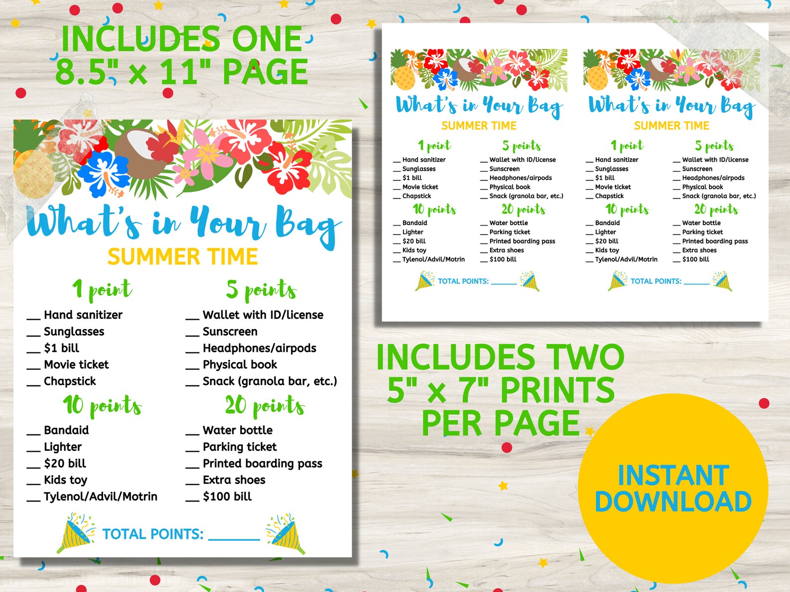 Summer What's in Your Bag Game | Printable Beach Party Activity ...