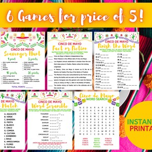 Cinco De Mayo Printable Game Bundle | Fun Educational Activities for ...