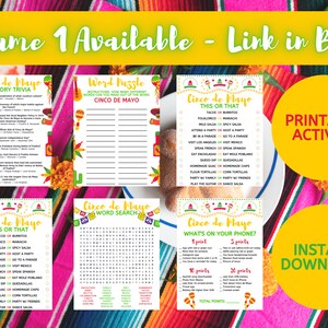 Cinco De Mayo Printable Game Bundle | Fun Educational Activities for ...