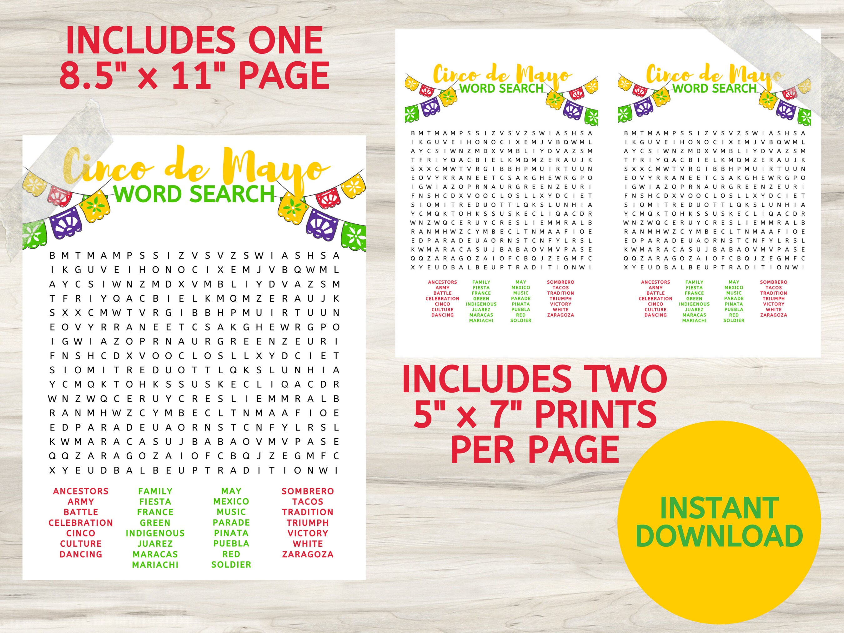 Cinco De Mayo Word Search Printable | Office Party | Party Games for ...
