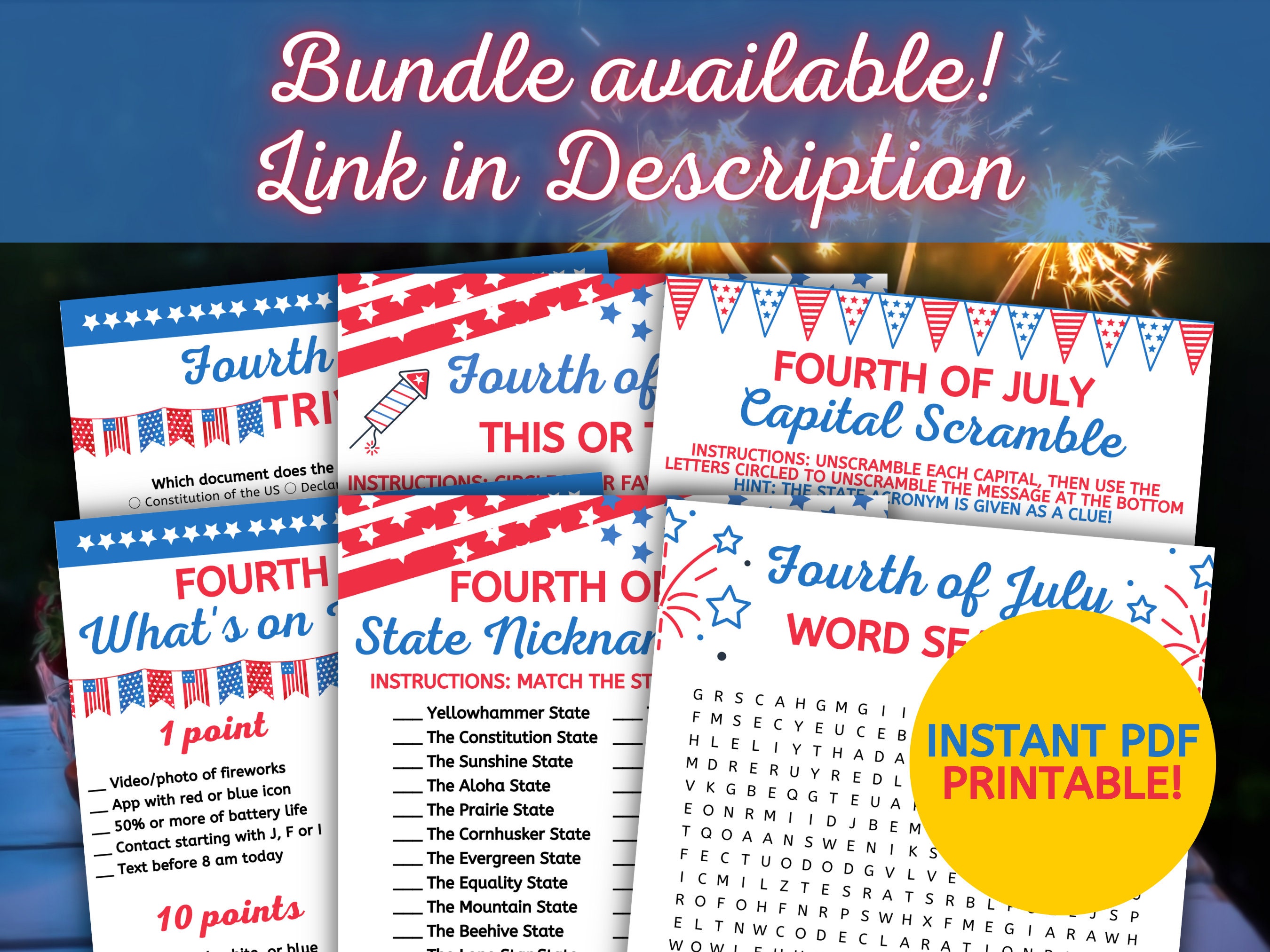 Fourth of July Printable Trivia | Games for Office | Independence Day ...
