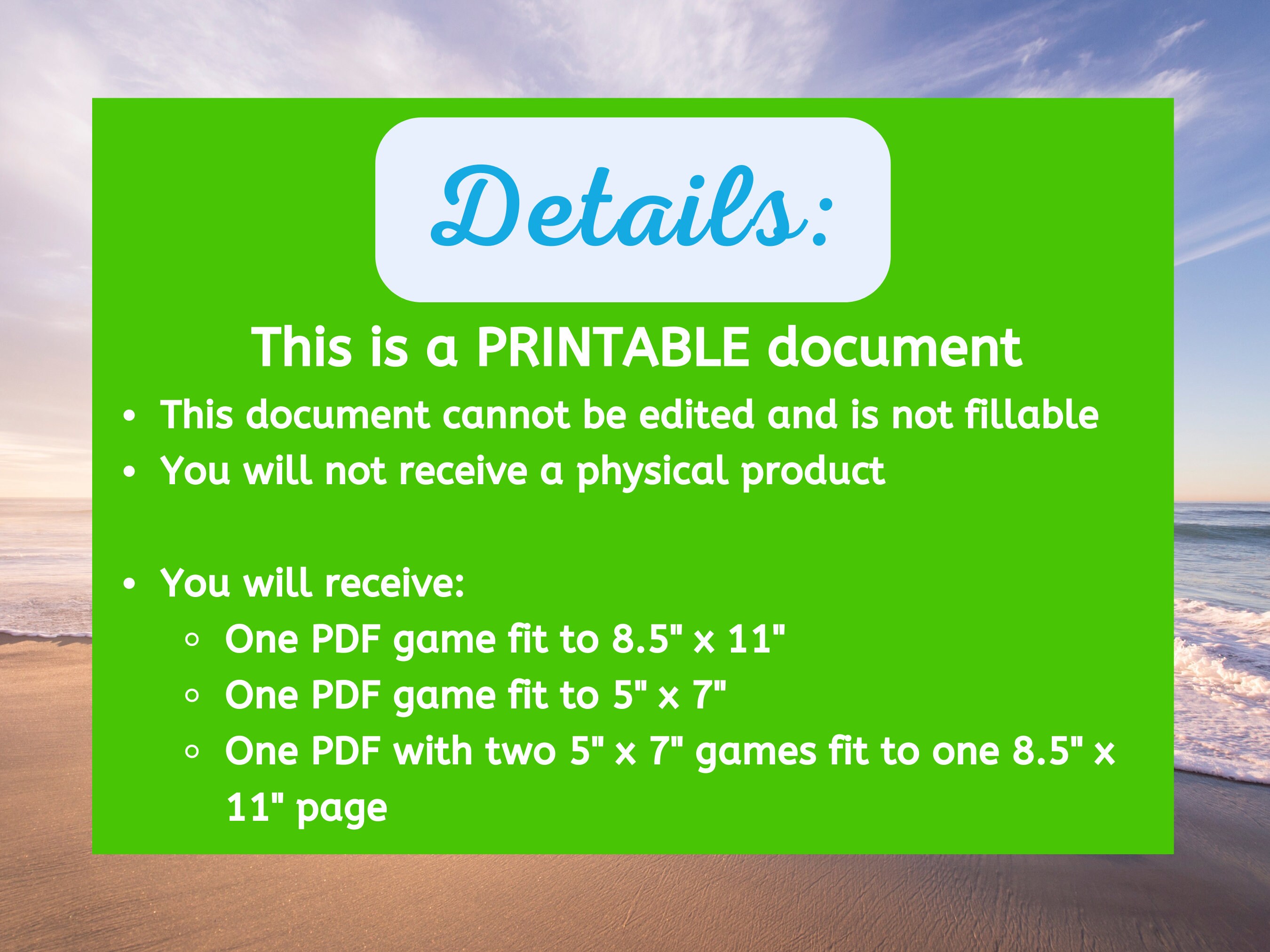 Summer Game What's in Your Bag | Printable Activity | Beach Bag Game ...