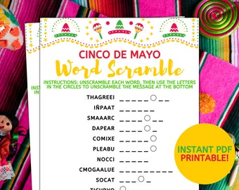 Cinco De Mayo Word Search Printable | Office Party | Party Games for ...