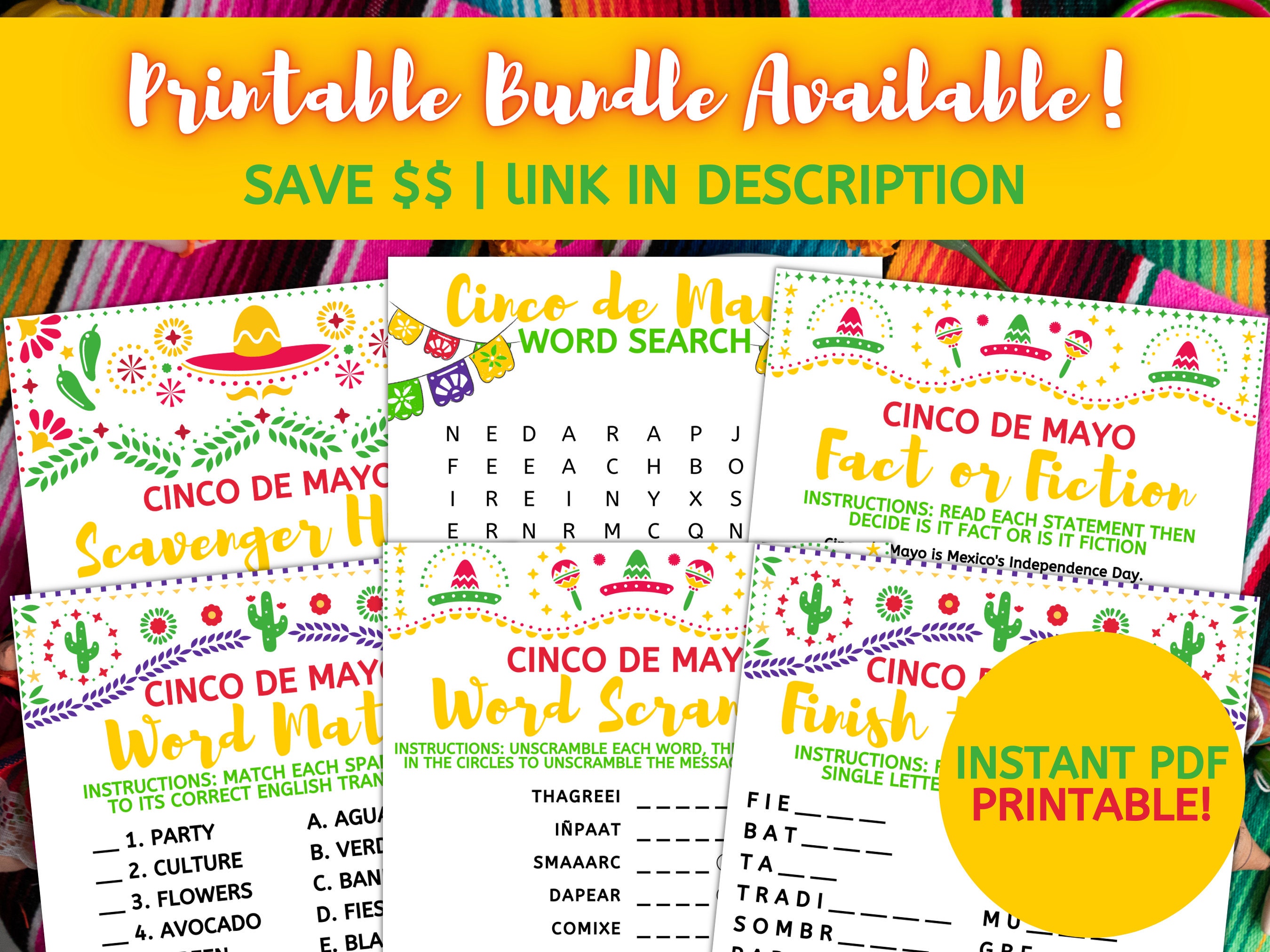 Cinco De Mayo Printable - Finish the Word | Office Party | Party Games ...