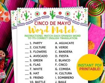 Cinco De Mayo Printable Finish the Word Office Party Party Games for ...