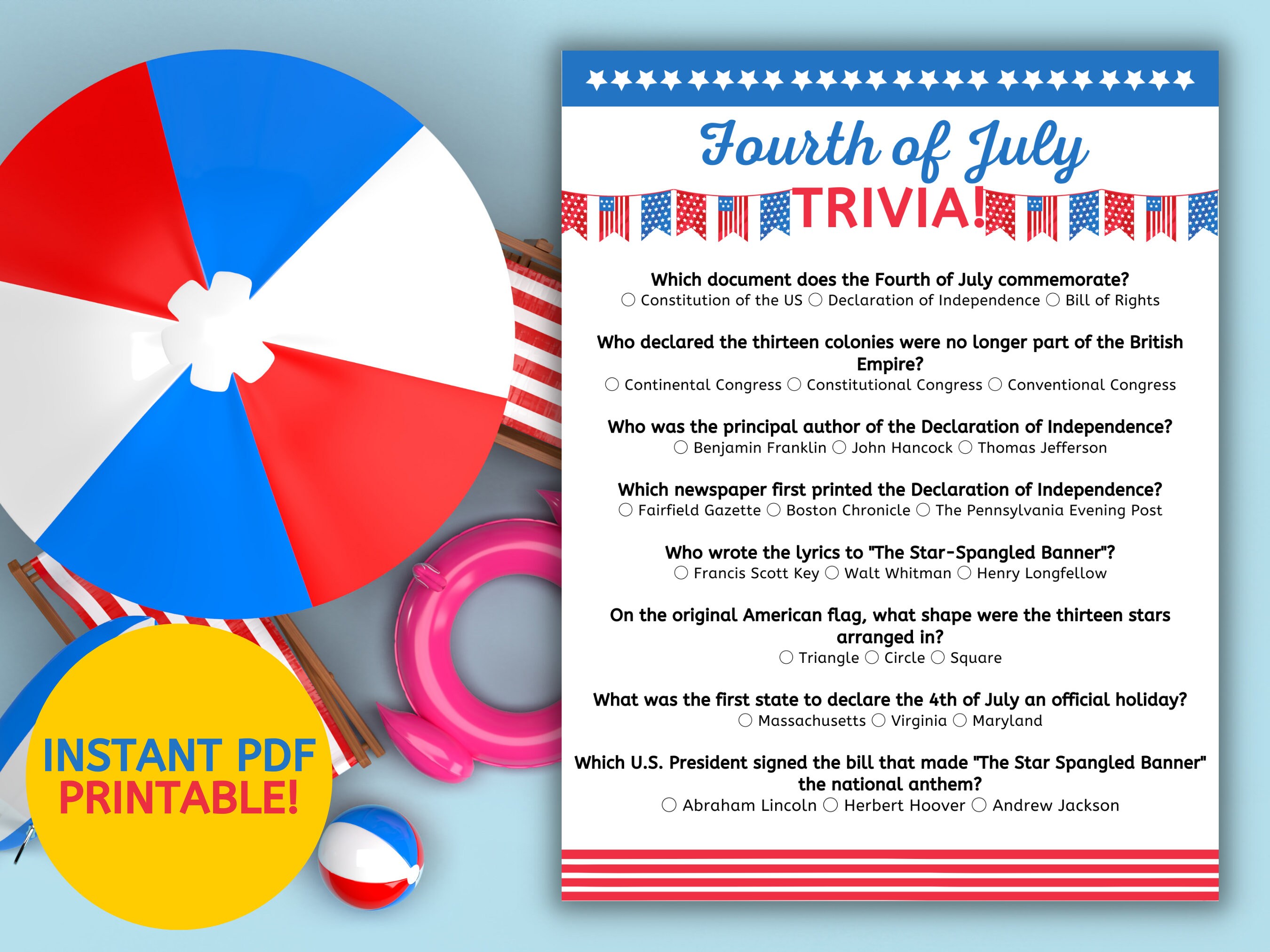 Fourth of July Game Bundle Printable | Games for Office | Independence ...