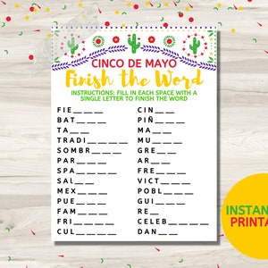 Cinco De Mayo Printable Game Bundle | Fun Educational Activities for ...