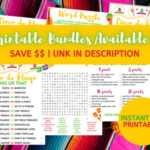 Cinco De Mayo Word Search Printable | Office Party | Party Games for ...