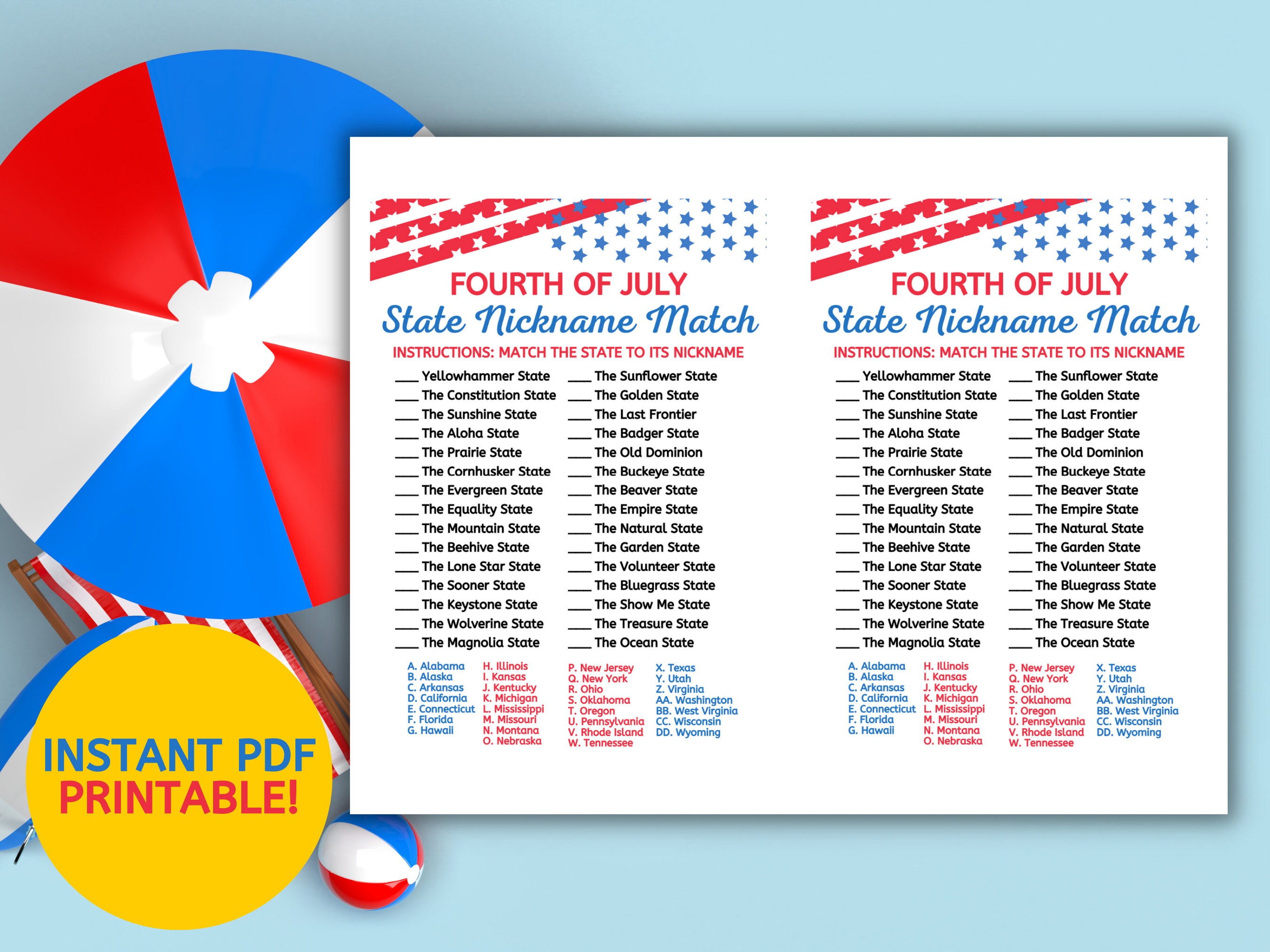 Fourth of July Game Bundle Printable | Games for Office | Independence ...