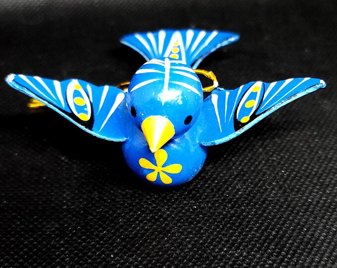 Adorable Hand Painted Blue Bird Ornament - Etsy