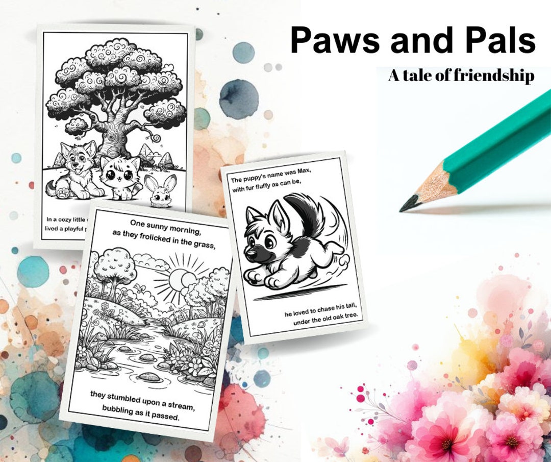 Children's Coloring and Story Book Printable PDF Instant Digital ...