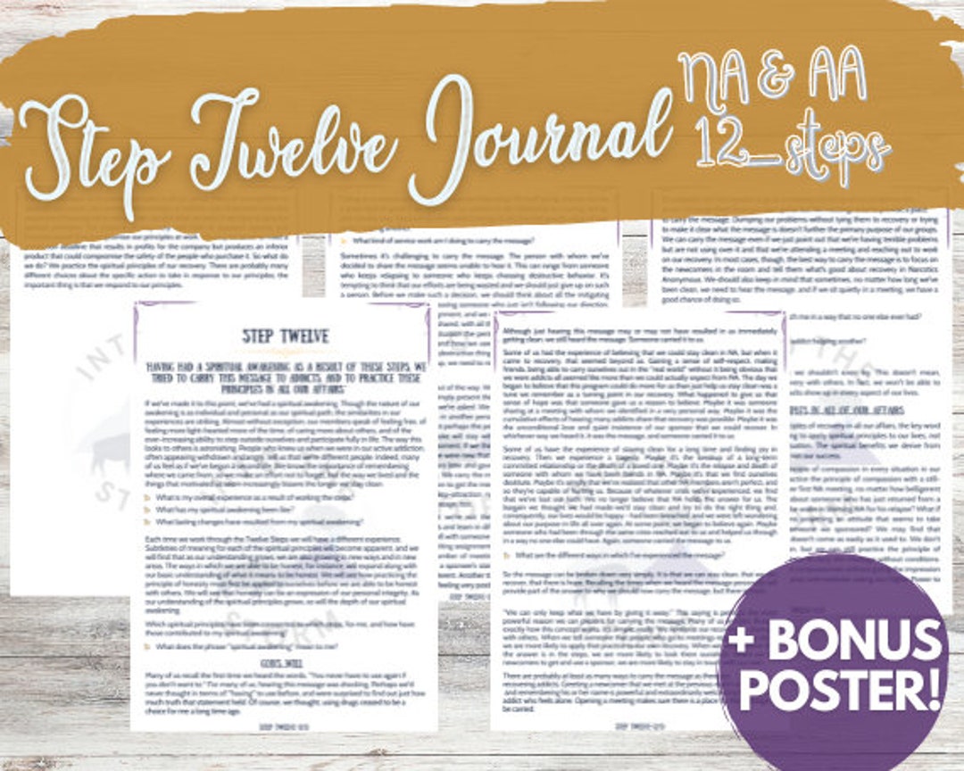 Step Twelve Journal, 12 Step Journal, Addiction Recovery, Step 12 ...