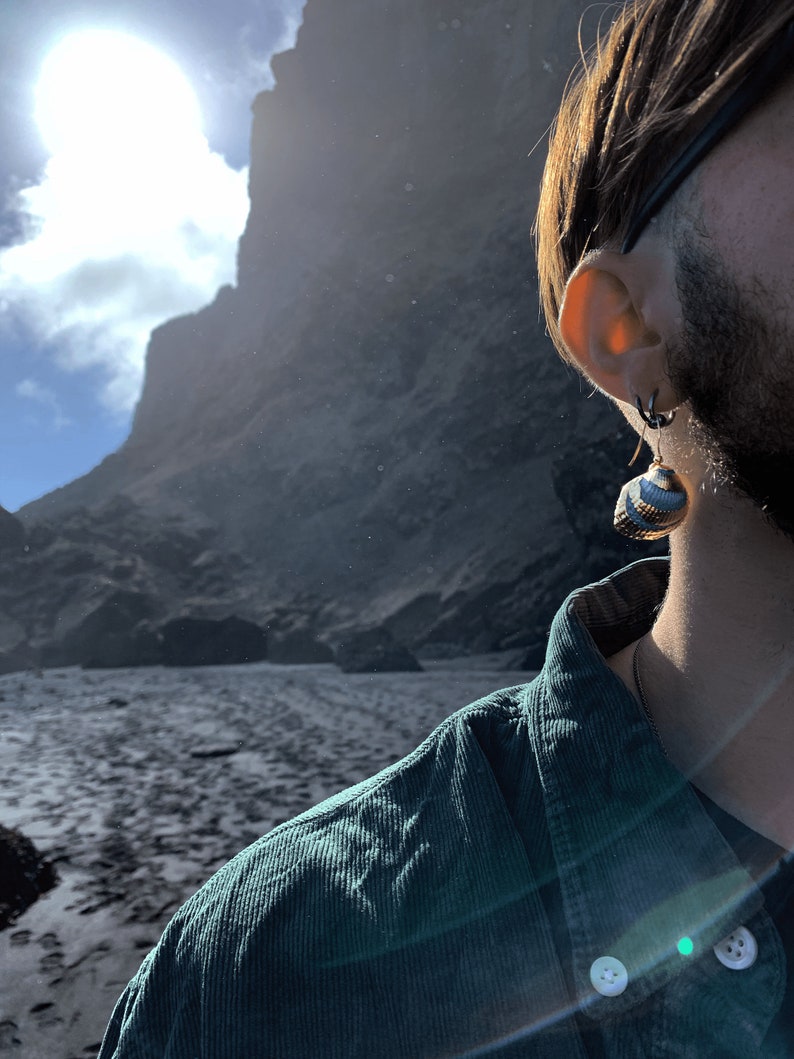 Zyre Asymmetrical Shell and Gold Earrings Modern Mismatched - Etsy UK