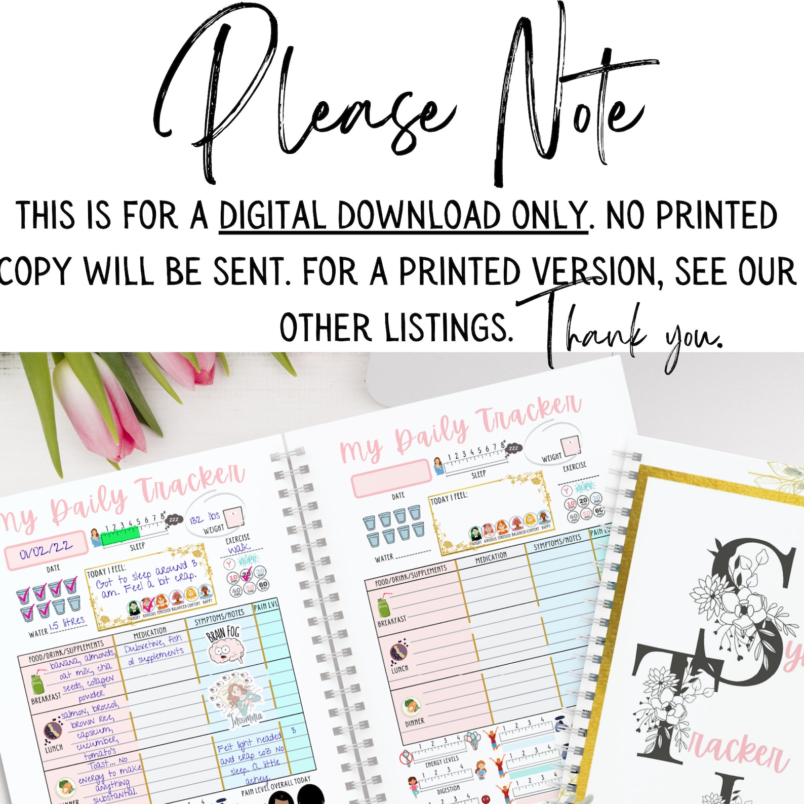 PRINTABLE Food Sensitivity Tracker Journal Food - Etsy