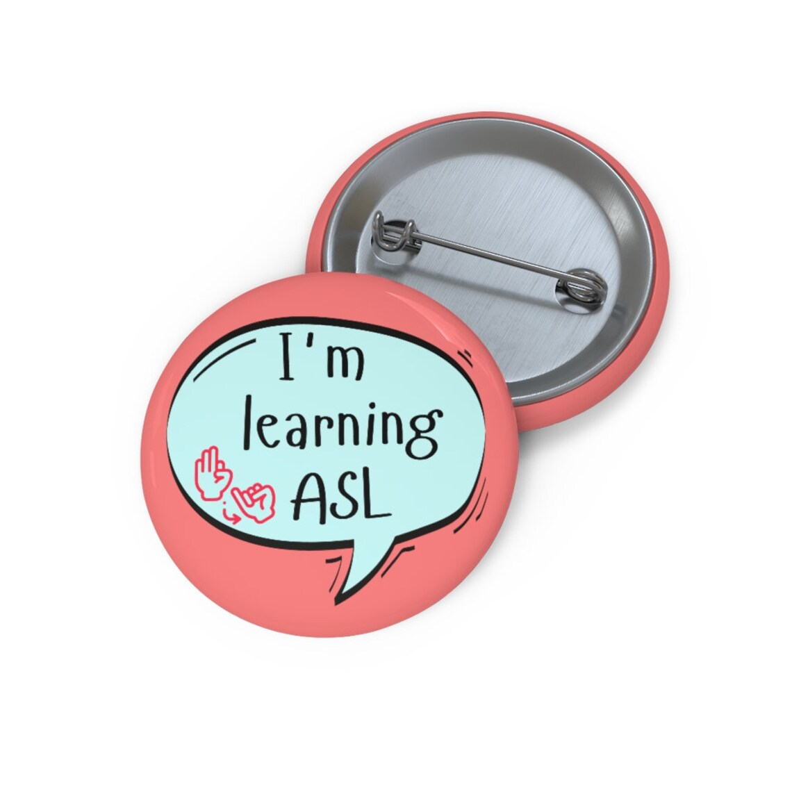 I'm Learning ASL Pin Badge Button American Sign Language - Etsy