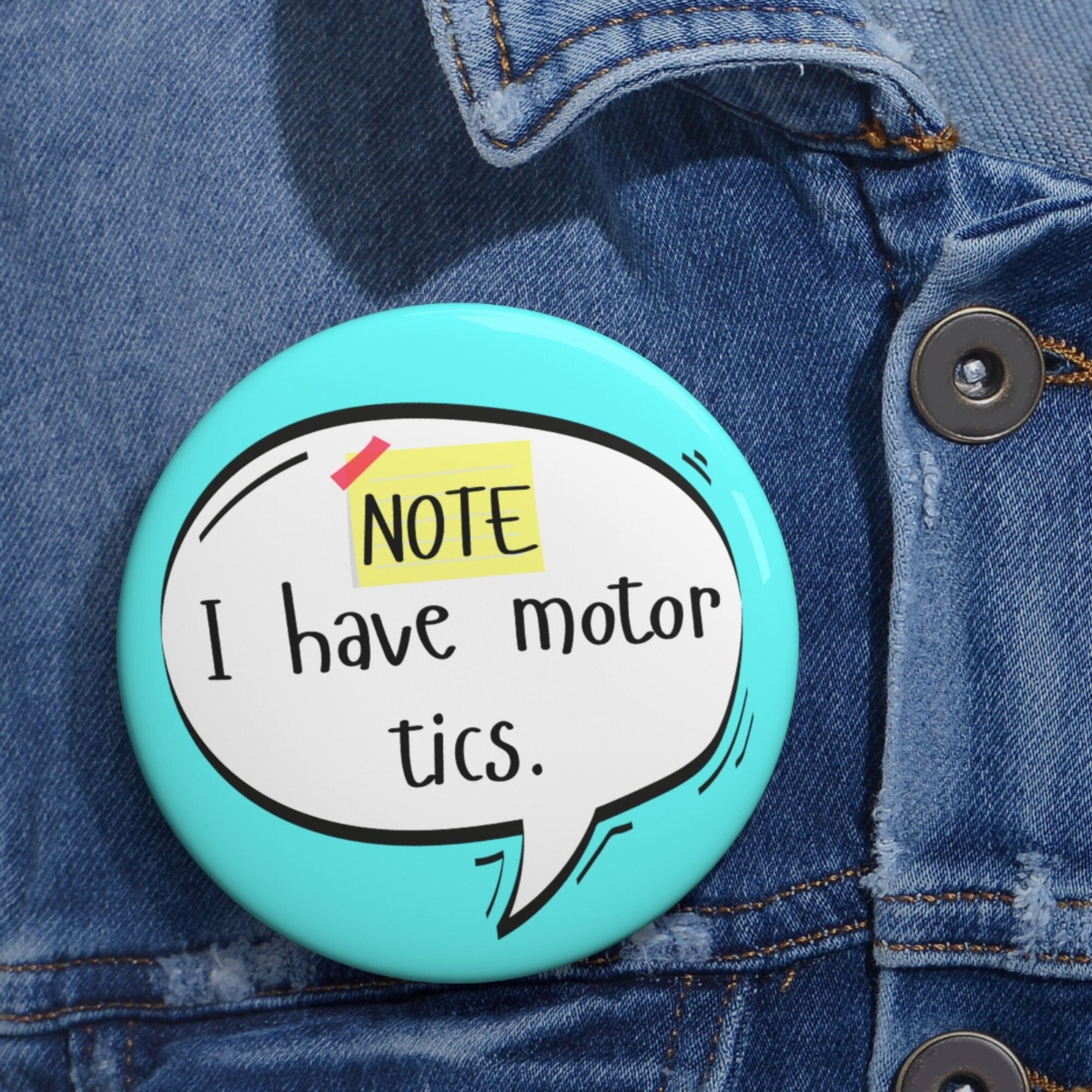 Note I Have Motor Tics Pin Button Badge Communication Pin - Etsy
