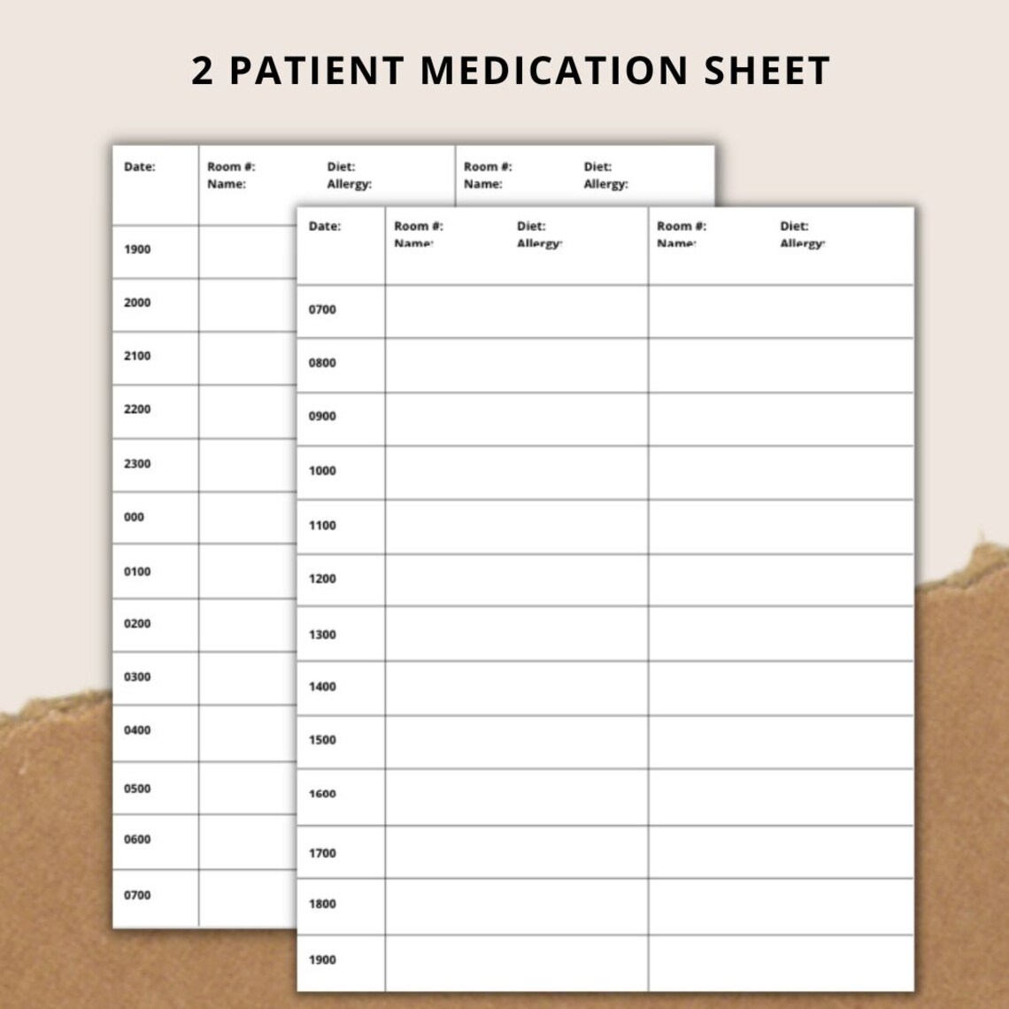 Nursing Medication Sheet - Printable Template - Etsy