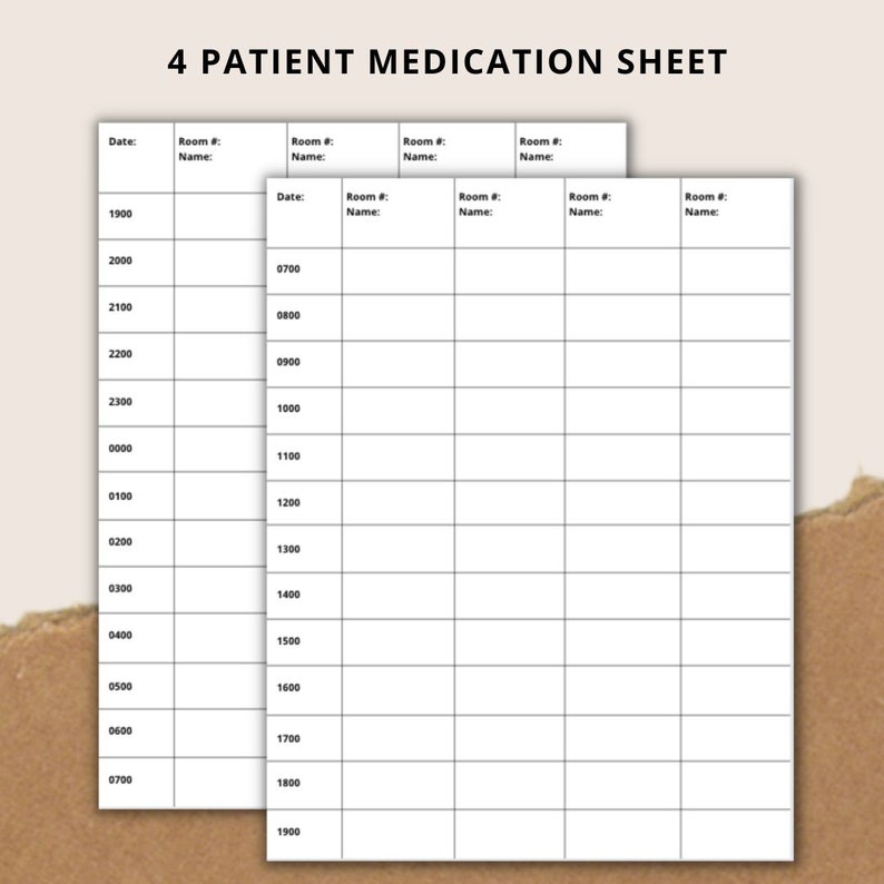 Nursing Medication Sheet - Printable Template - Etsy