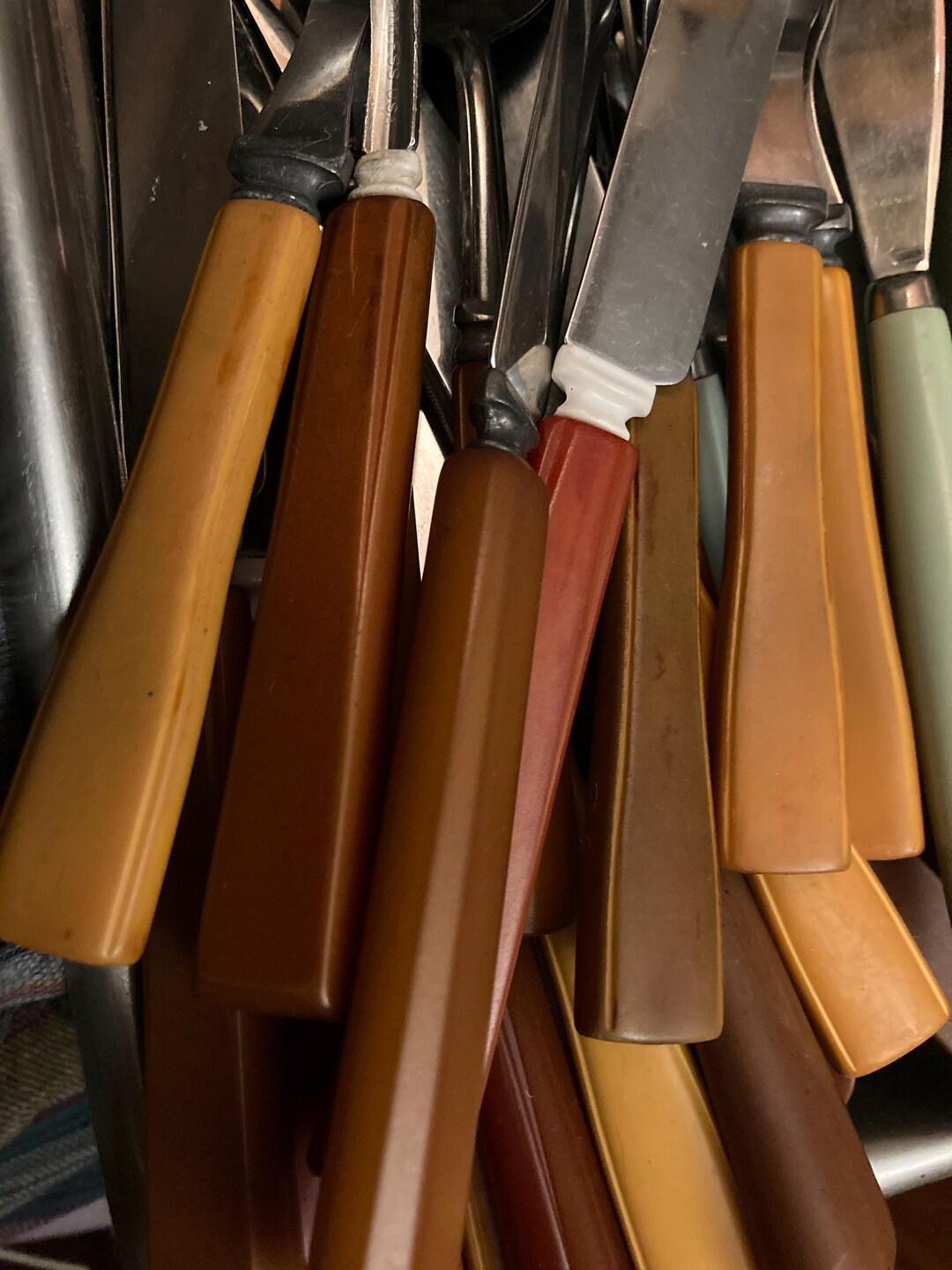 Bakelite Flatware 34 Pieces Various Colors Cherry Amber, Butterscotch ...