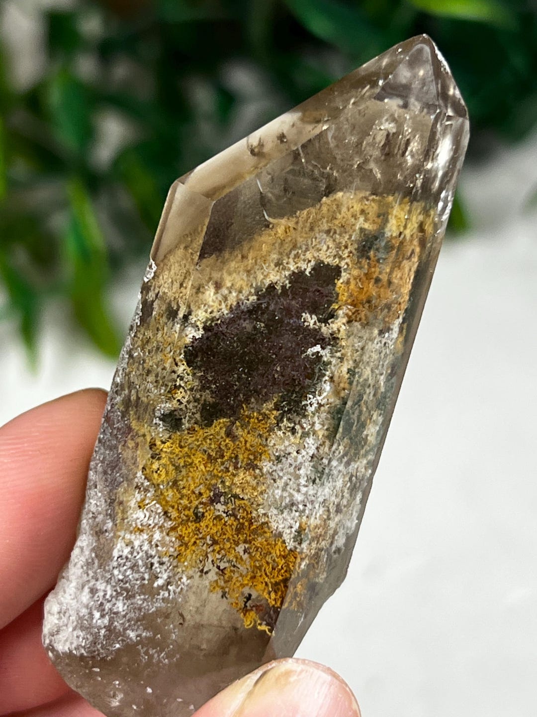 Quartz With Red and Gold Inclusions and Phantoms From Diamantina, Minas ...
