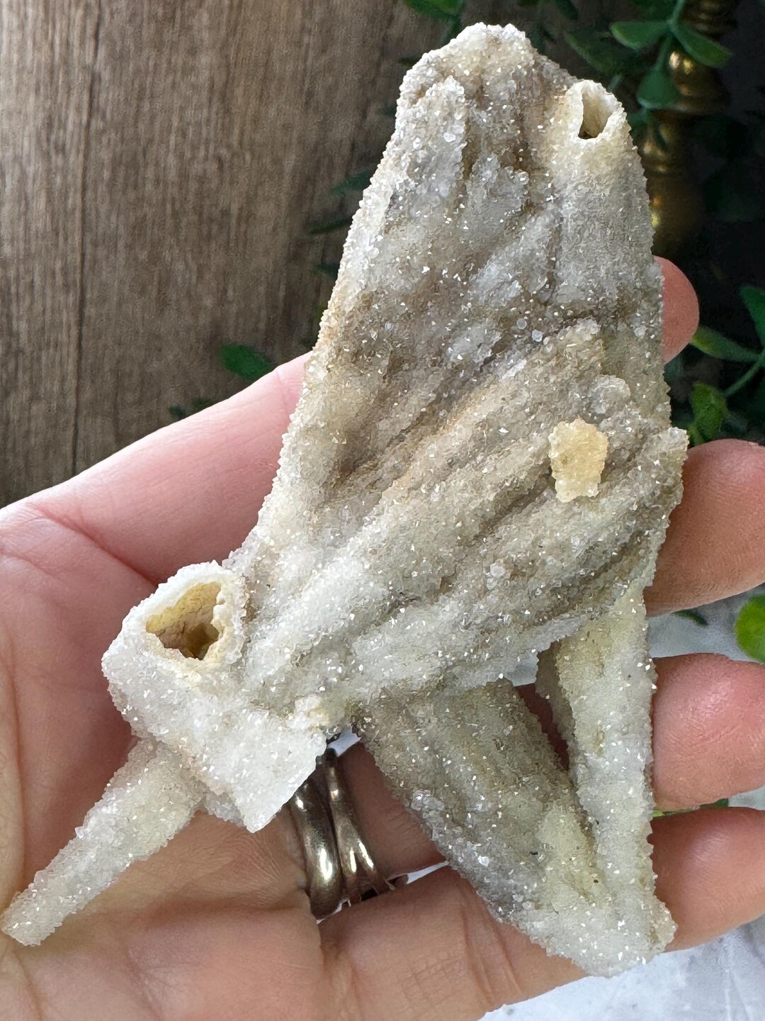 Fluorescent Peach Lesotho Calcite Pseudomorph Snow Fingers From Albert ...