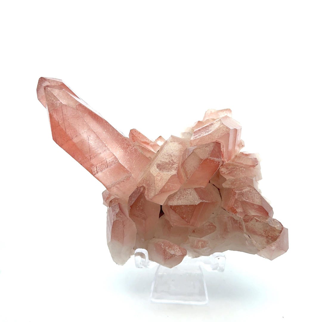 Beautiful Pink Lemurian Cluster From Diamantina, Minas Gerais, Brazil ...